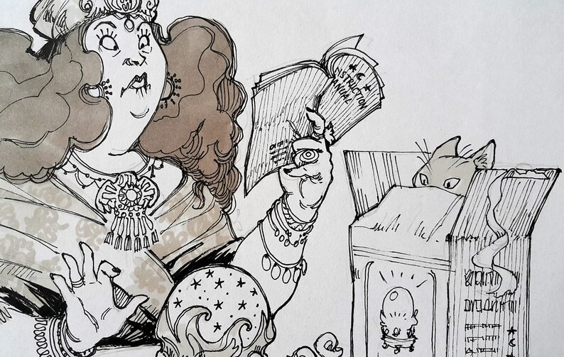 Unboxing Original ink drawing. Pen & Ink Drawing & Illustration etna.com.pe