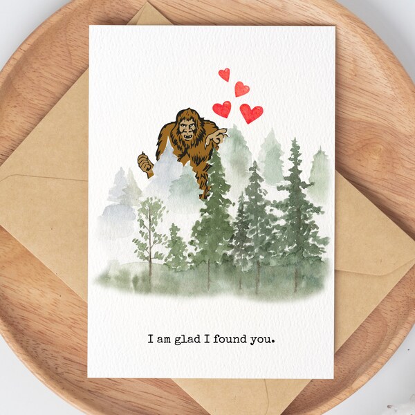 Bigfoot Greeting Card - Etsy