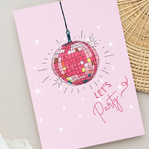 Disco Birthday Card - Etsy