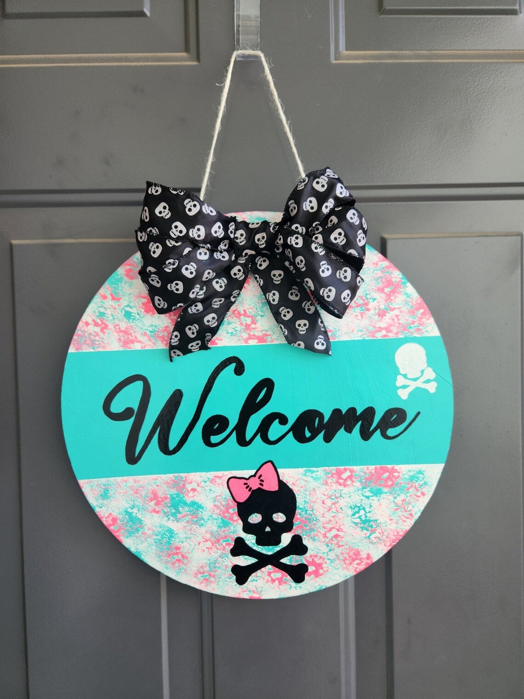 Skull Welcome Sign Custom Welcome Sign Door Sign Custom Door Sign - Etsy