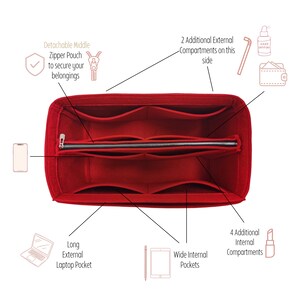 The Tote Bag Organizer / the Traveler Tote Insert With Detachable Felt ...