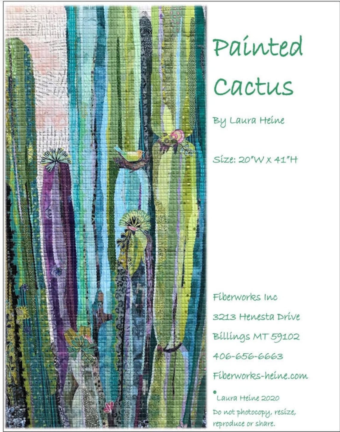 Painted Cactus Collage Quilt Pattern by Laura Heine -approximately ...