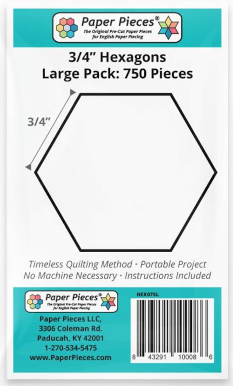 3/4" Hexagon Paper Pieces English Paper Piecing (EPP) 750 Pieces - Etsy