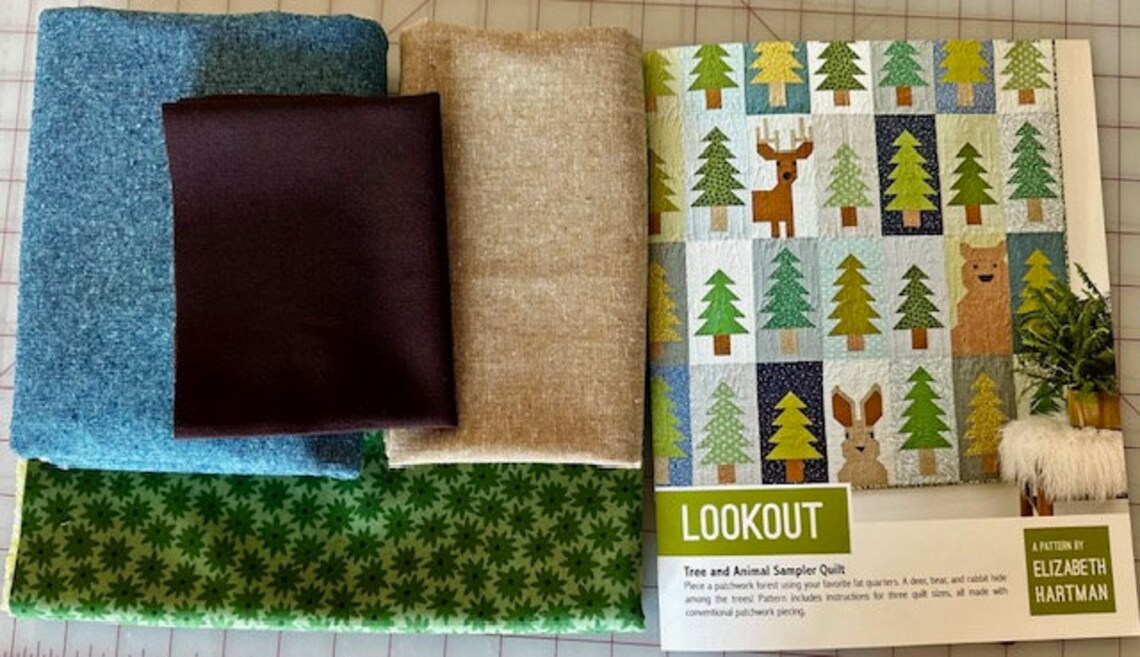 Lookout Tree & Animal Sampler Quilt Kit-includes Pattern Fabric for Top ...