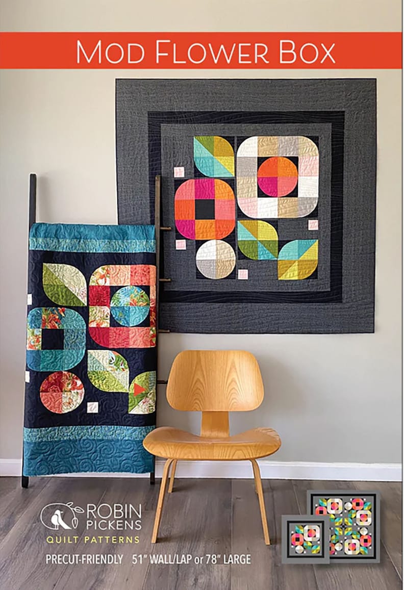 Mod Flower Box Quilt Pattern by Robin Pickens. Layer Cake and Fat ...