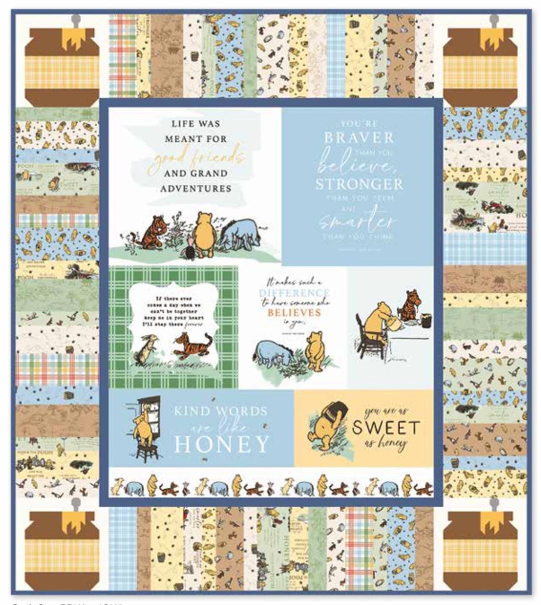 Winnie the Pooh Baby Quilt Kit - Sweet as Honey Panel With Fabrics ...