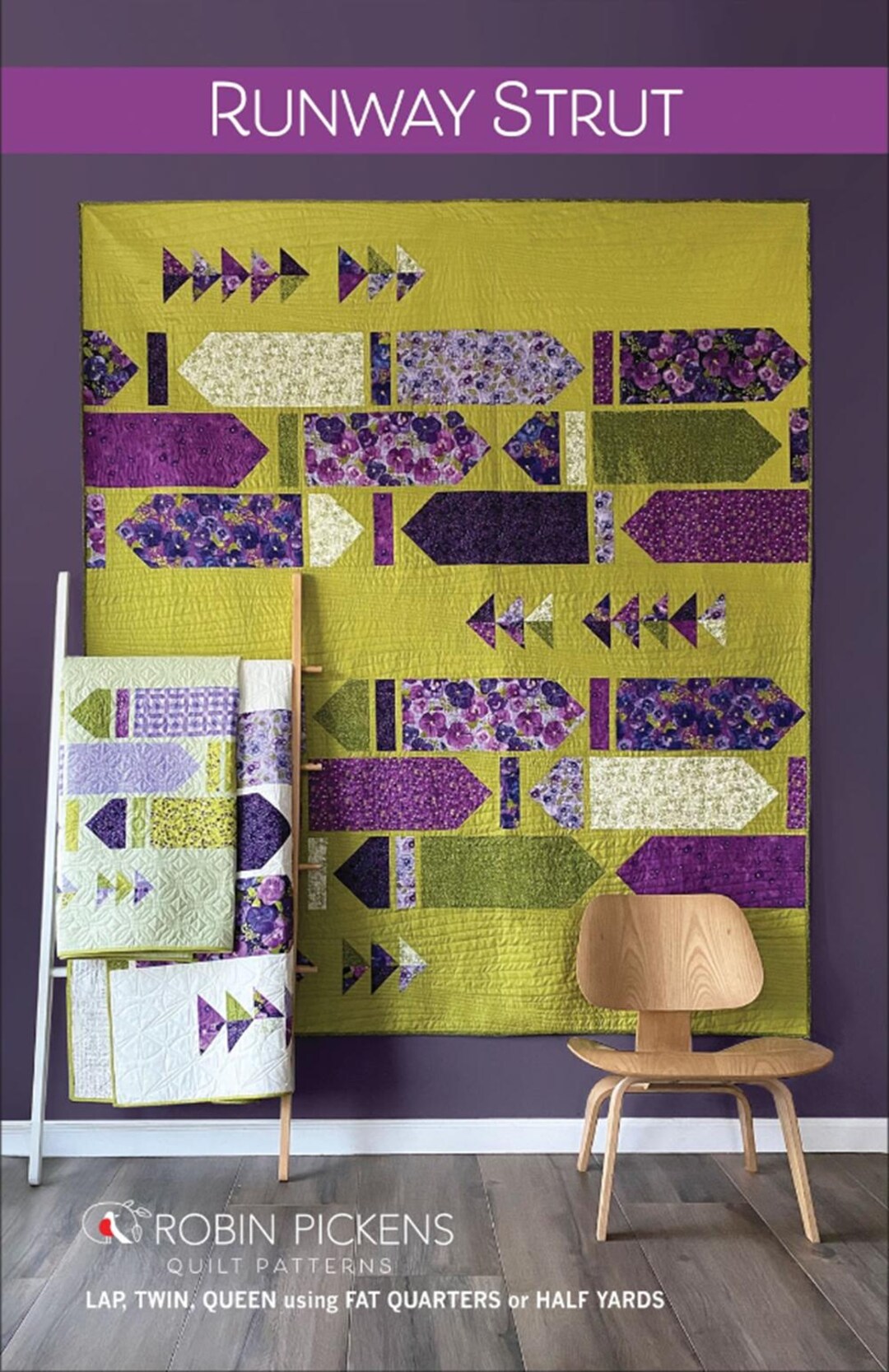 Runway Strut Quilt Pattern by Robin Pickens: Fat Quarter Friendly - Etsy