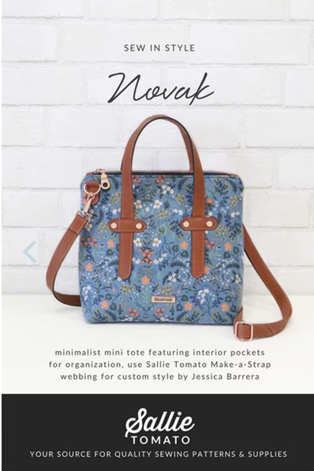 Novak Bag Pattern by Sallie Tomato - Finished Size is 8 3/4" Wide, 8 3/ ...