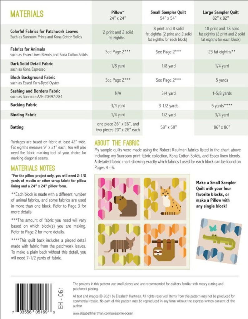 Rainbow Rainforest Sampler Quilt Pattern by Elizabeth Hartman - Two ...