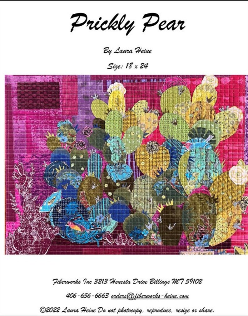 Prickly Pear Collage Quilt Pattern by Laura Heine (18" X 24") - Etsy
