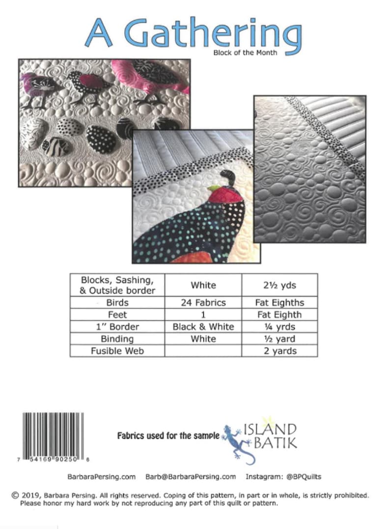 A Gathering Quilt Pattern - BOM Sold as a Complete Pattern. 49" X 57.5 ...