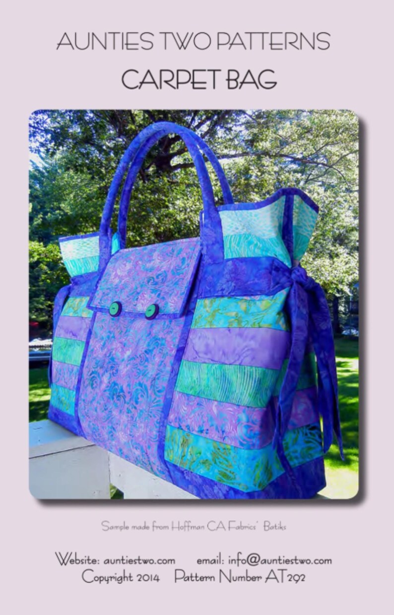 Carpet Bag Pattern by Aunties Two Patterns - Etsy