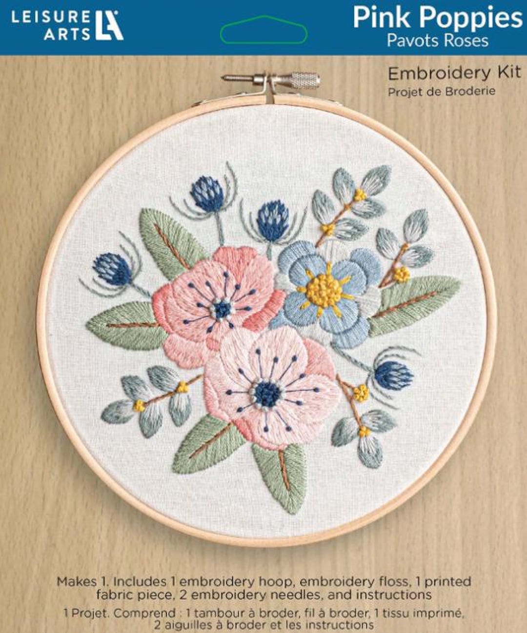 Pink Poppies Embroidery Kit by Leisure Arts - 6inch Kit - Etsy