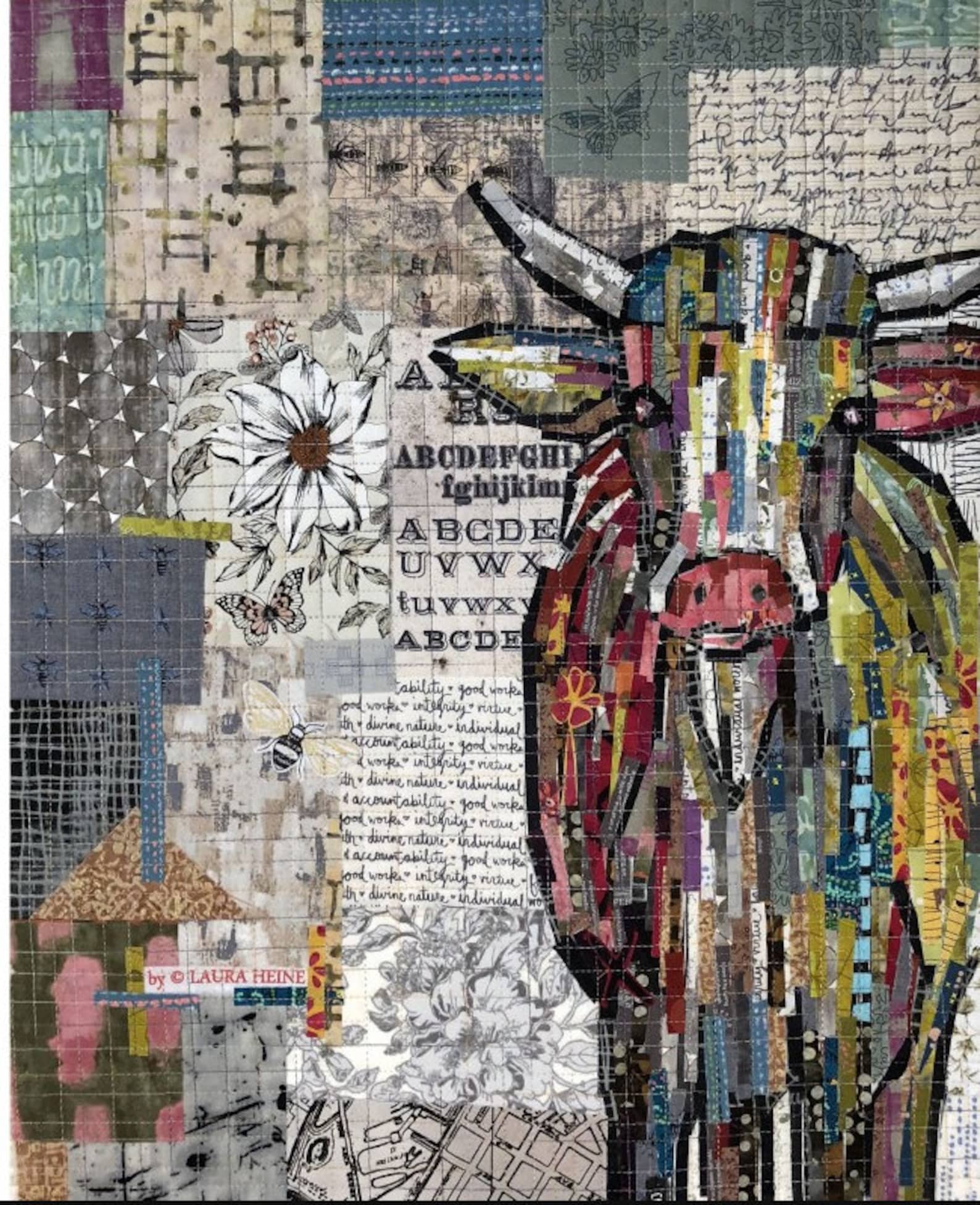 Teeny Tiny Collage Quilt Patterns by Laura Heine - Group #2 Fox Cow ...