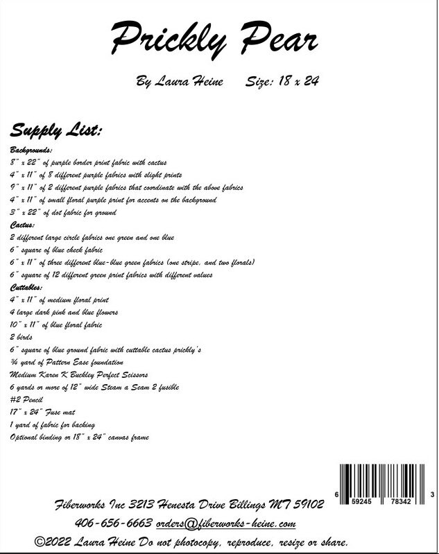 Prickly Pear Collage Quilt Pattern by Laura Heine (18" X 24") - Etsy