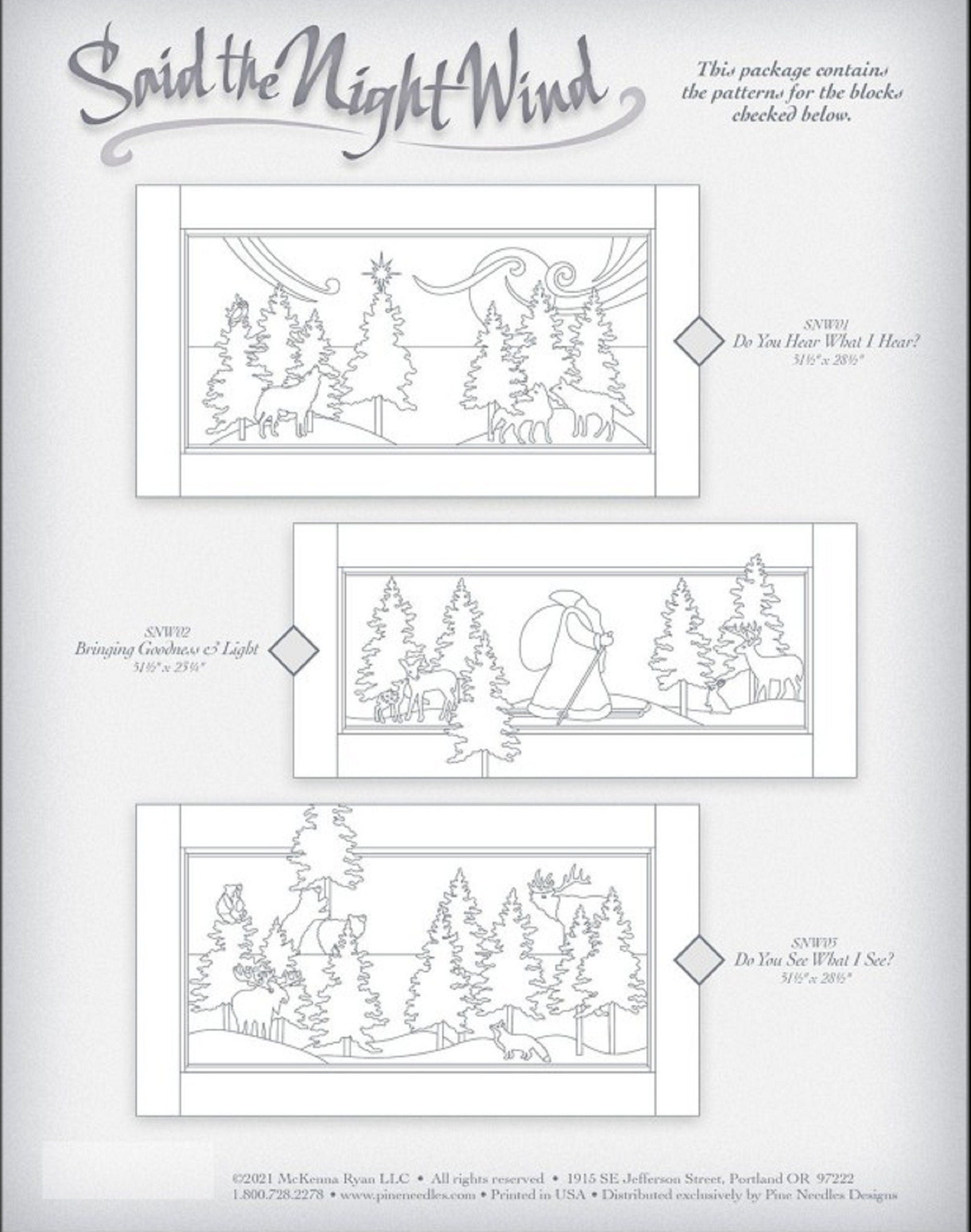 Said the Night Wind Quilt Pattern by Mckenna Ryan Finished Size 53 X 62 ...