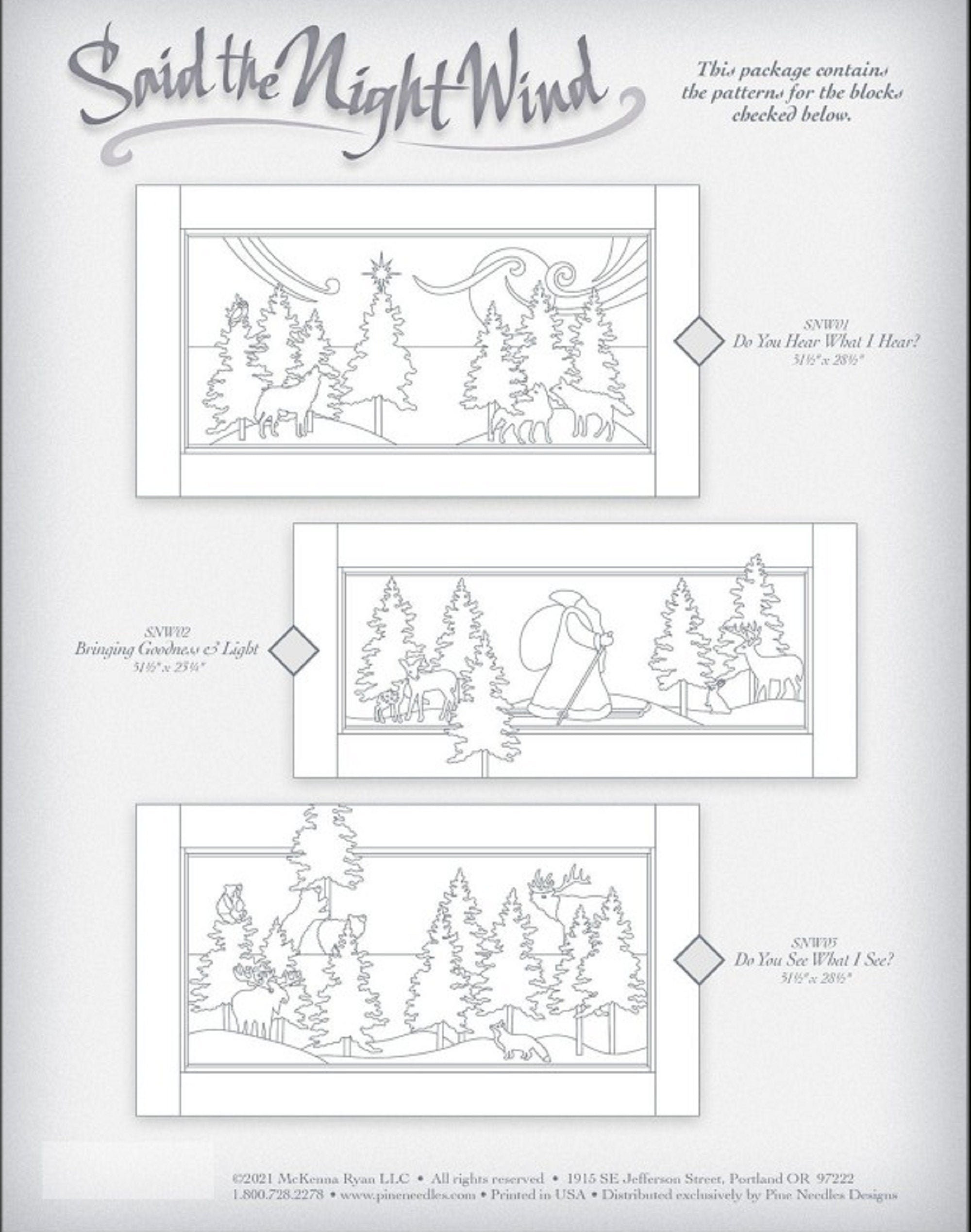 Said the Night Wind Quilt Pattern by Mckenna Ryan Finished Size 53 X 62 ...