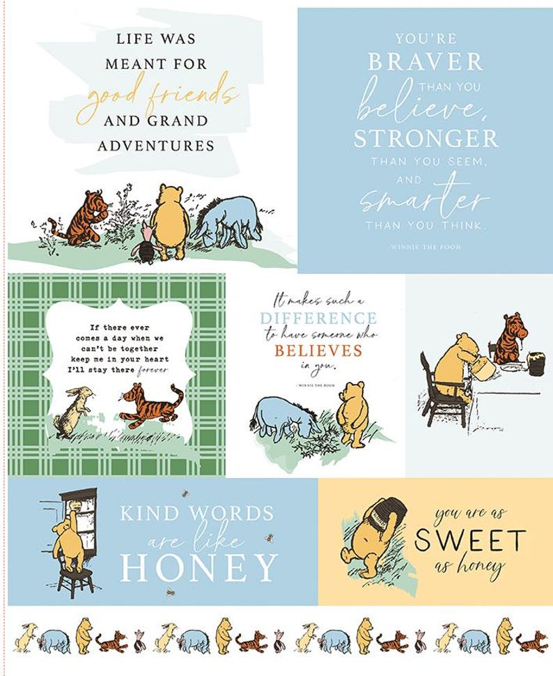 Winnie the Pooh Panel Quilt Kit "sweet as Honey" - Etsy
