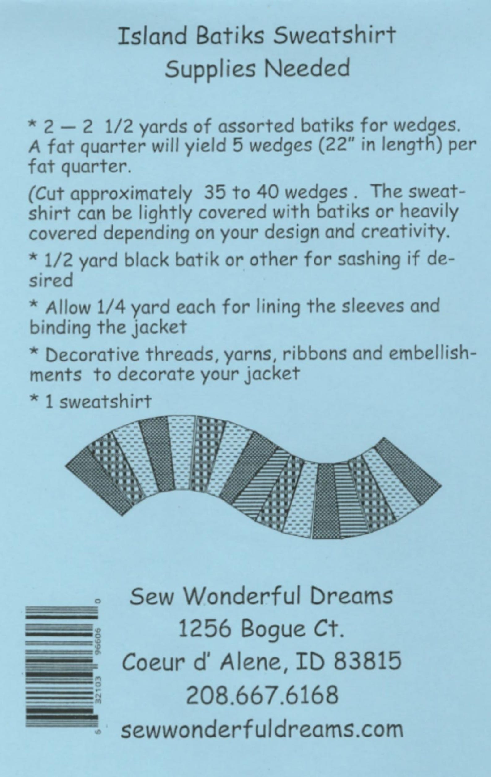 Island Batiks Sweatshirt Jacket Pattern by Sew Wonderful Dreams - Etsy