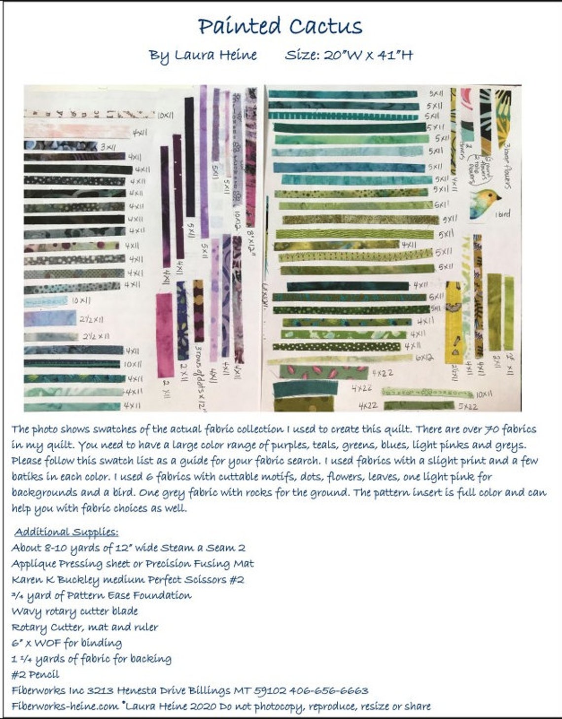 Painted Cactus Collage Quilt Pattern by Laura Heine -approximately ...