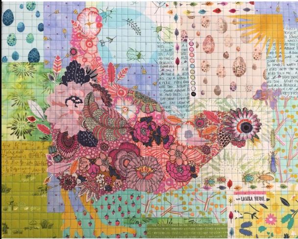 Teeny Tiny Collage Quilt Patterns by Laura Heine - Group #6 Rooster ...