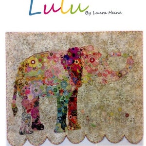 Lulu elephant Collage Quilt Patterns by Laura Heine finished Size 50 X ...