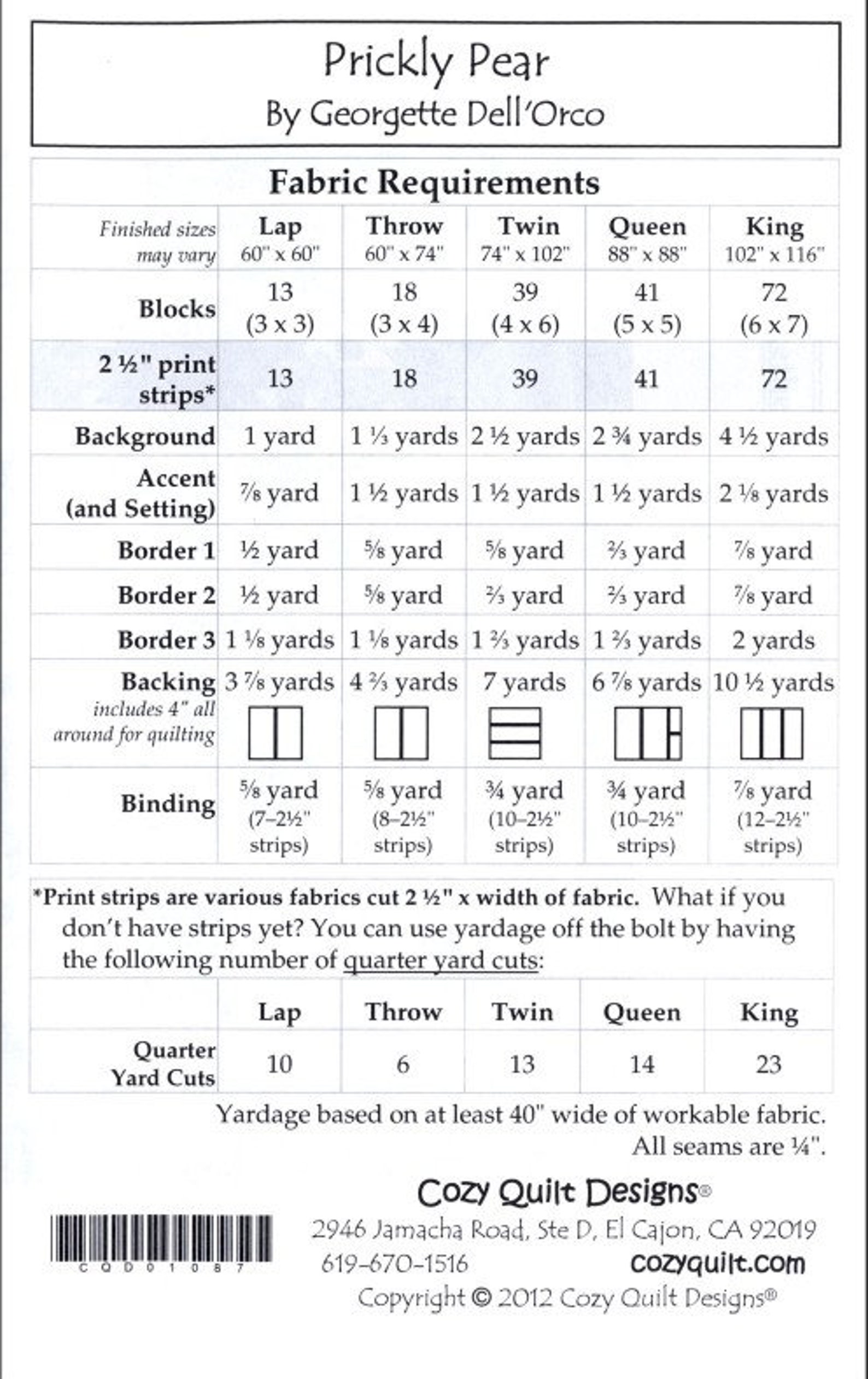 Prickly Pear Pattern by Cozy Quilt Designs - Etsy