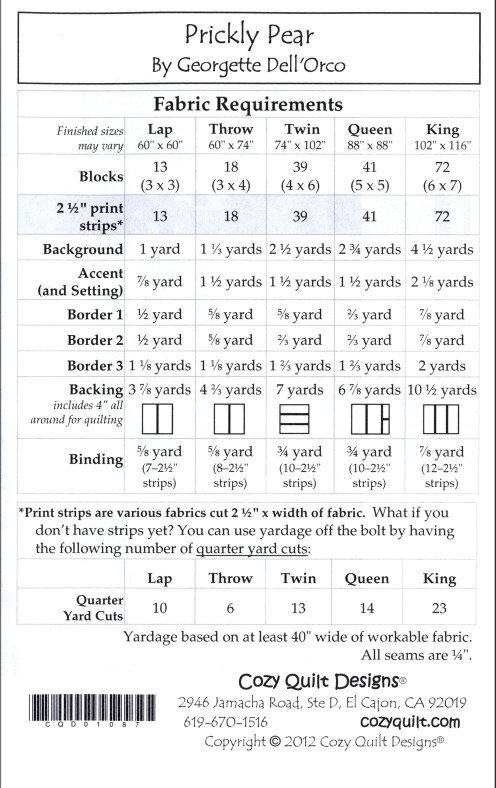 Prickly Pear Pattern by Cozy Quilt Designs - Etsy