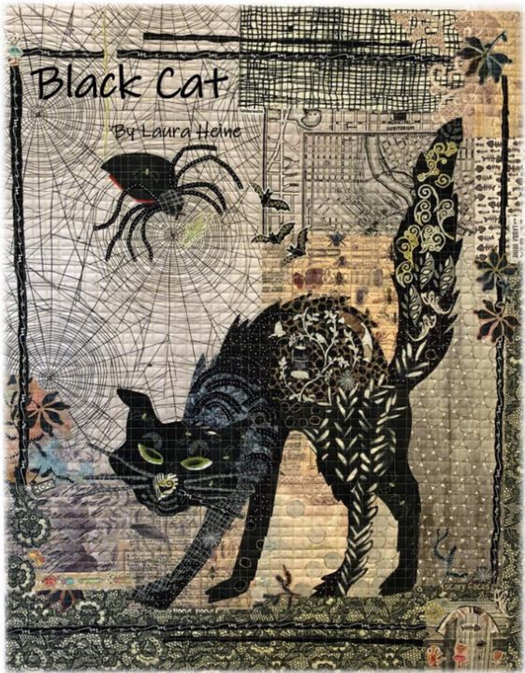 Black Cat Collage Quilt Patterns by Laura Heine - 24" X 32" - Etsy