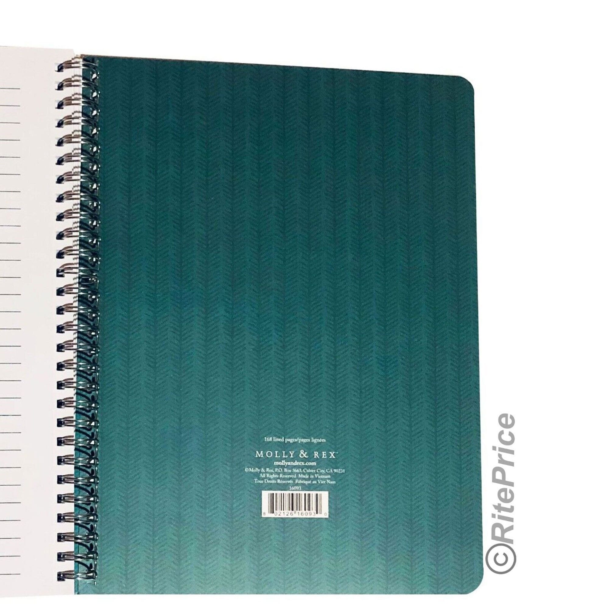 Molly & Rex Spiral Notebook, Floral Pattern, Wide Ruled With Folder ...
