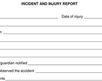 Childcare Injury Report - Etsy