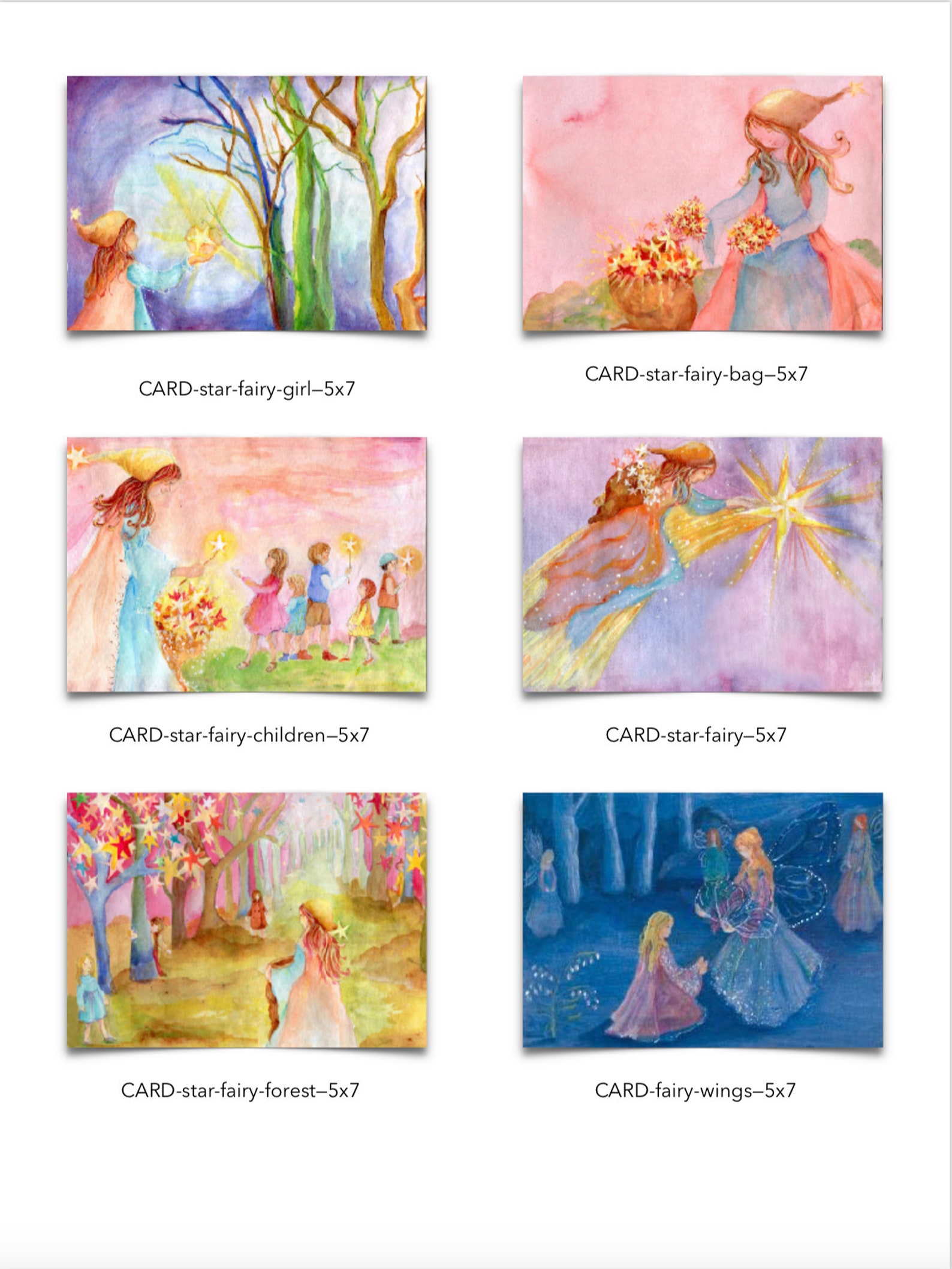 Set of 5 Greeting Cards With Envelopes Blank Collection Large Cards ...