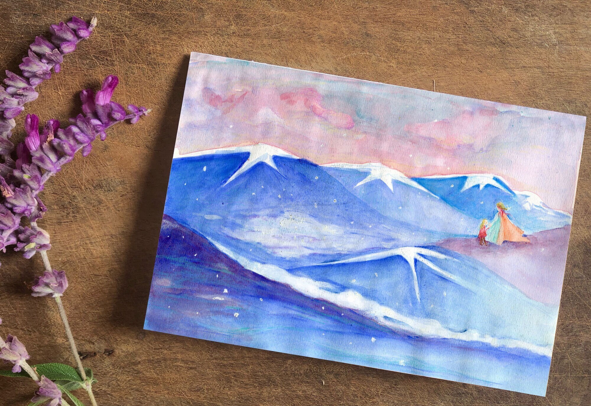Greeting Card With Envelope Blank Winter Holiday Card Large Christmas ...