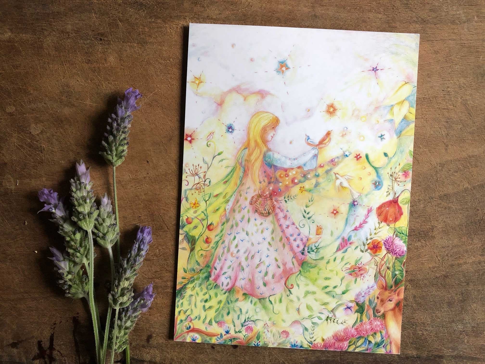 Greeting Card With Envelope - Blank - Spring Fairy - 5x7 Inches - Etsy
