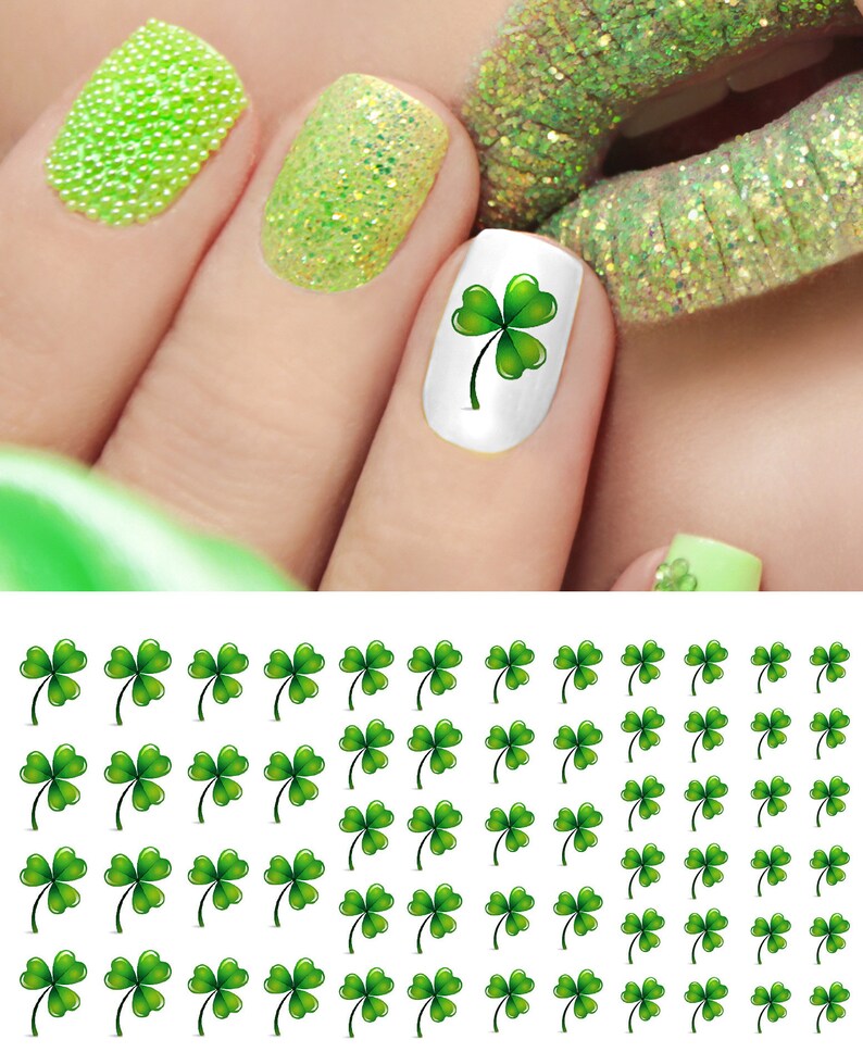 Shamrock St. Pats Day Nail Decals - Etsy
