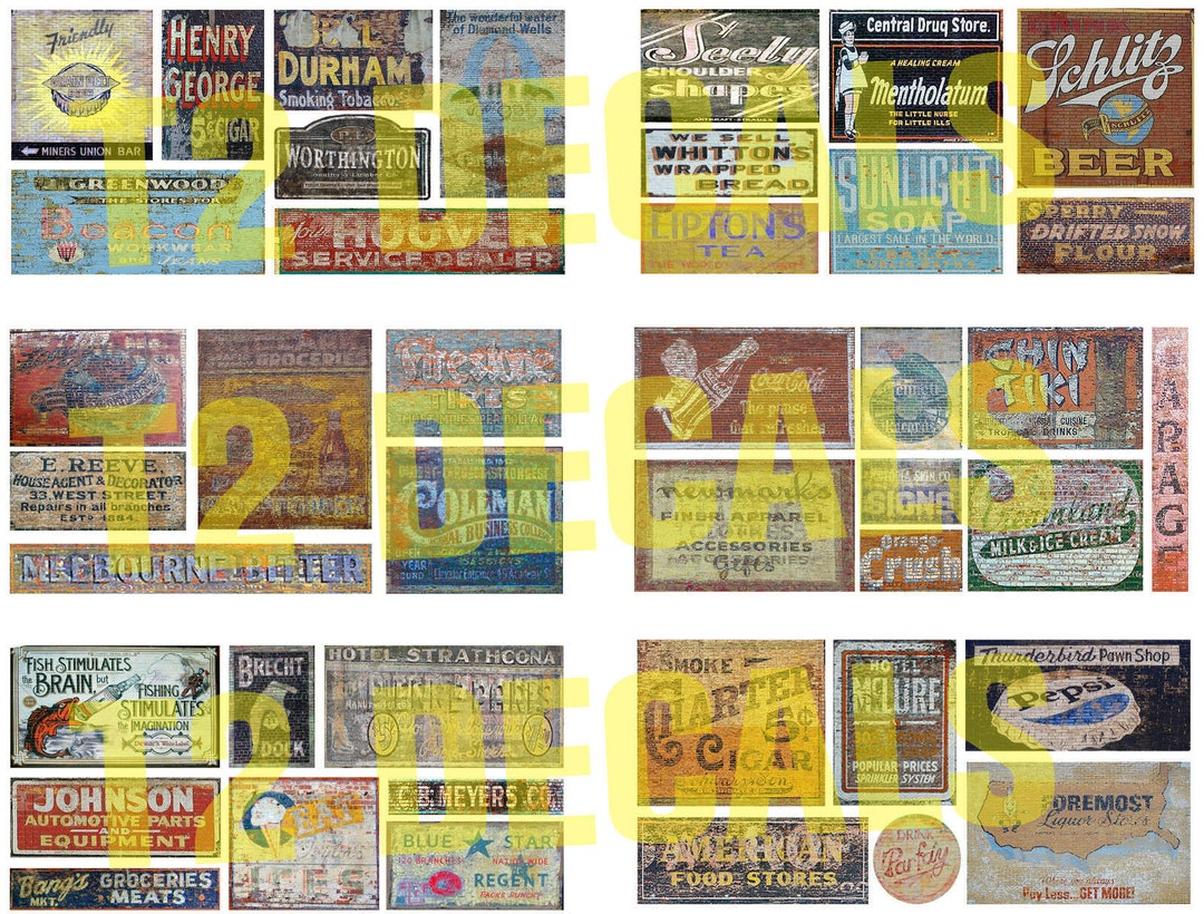 HO Scale Ghost Sign Decals Mega Sheet 3 for Model Trains - Etsy Australia