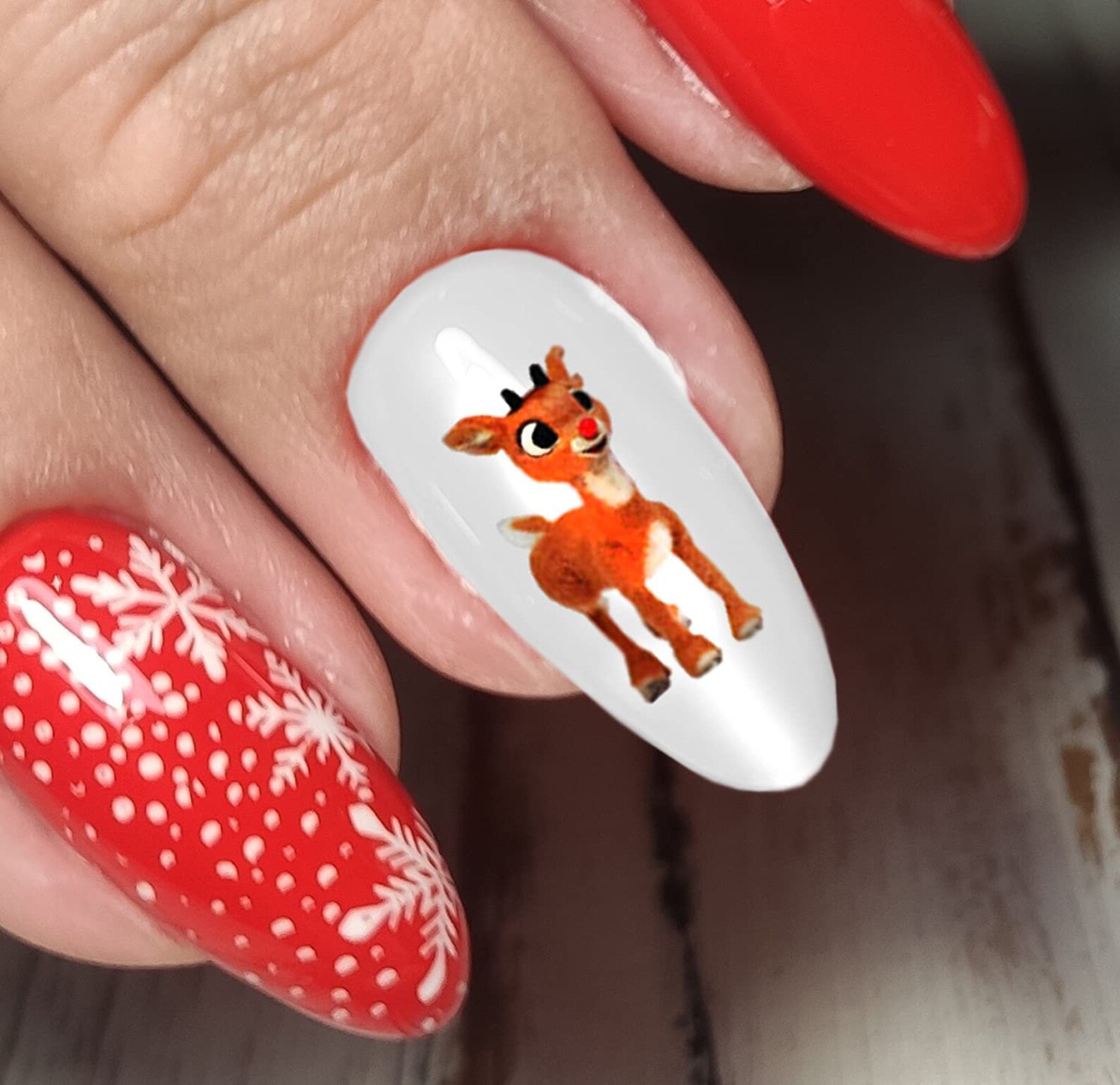 Rudolph the Red-nosed Reindeer Nail Art Decals - Etsy