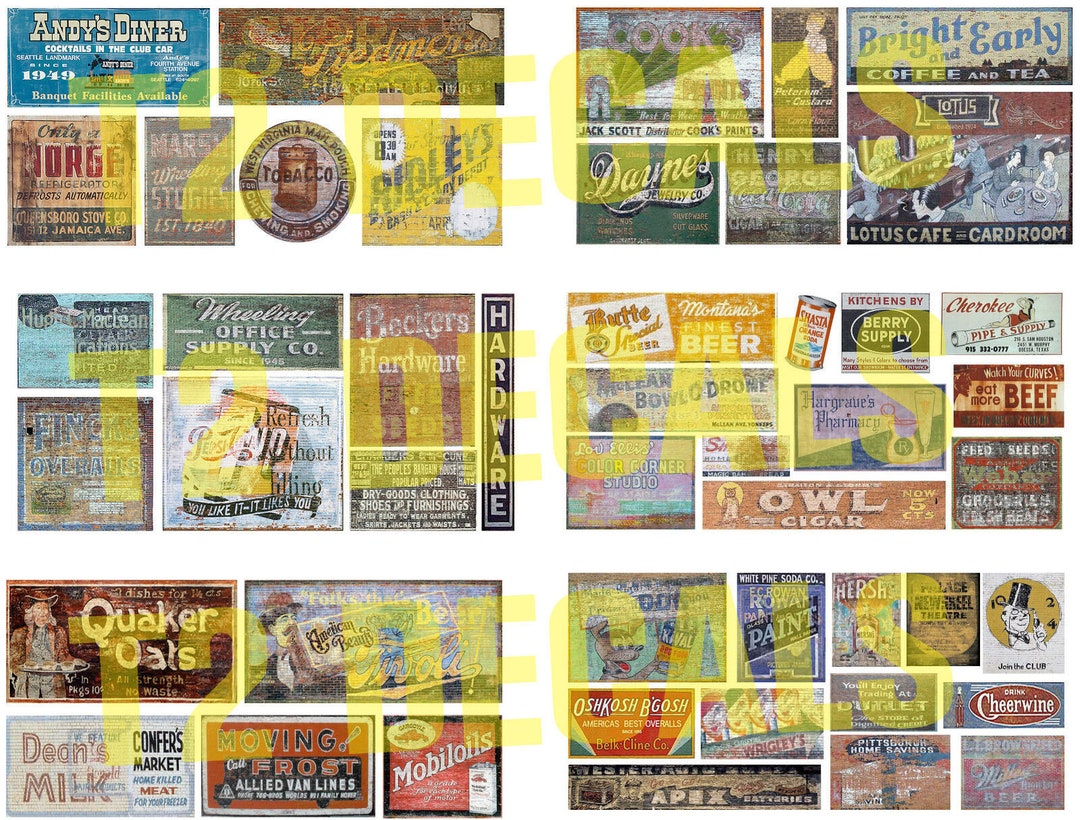 HO Scale Ghost Sign Decals - Mega Sheet #5 for Model Trains - Etsy
