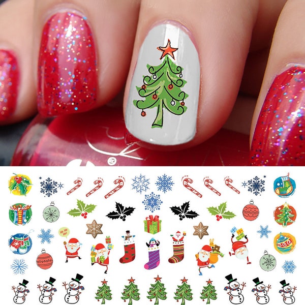 Christmas Nail Decals - Etsy