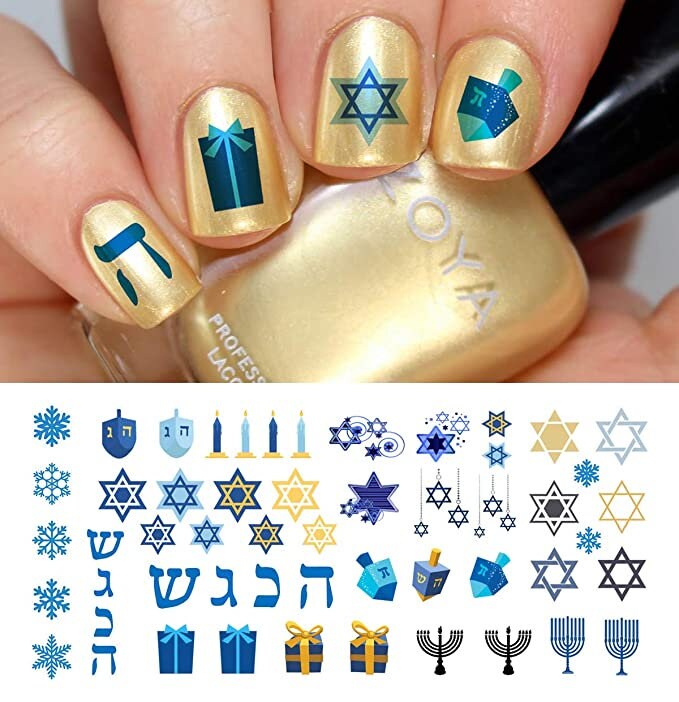 Chanukah Nails - Etsy