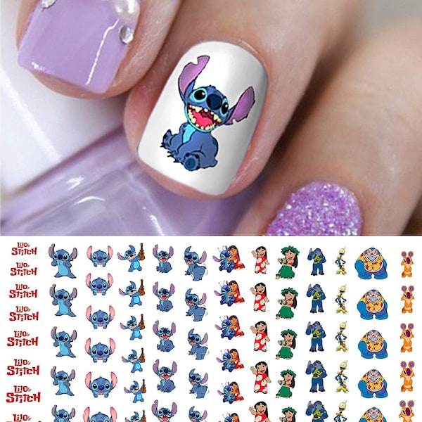 Lilo and Stitch Nails - Etsy