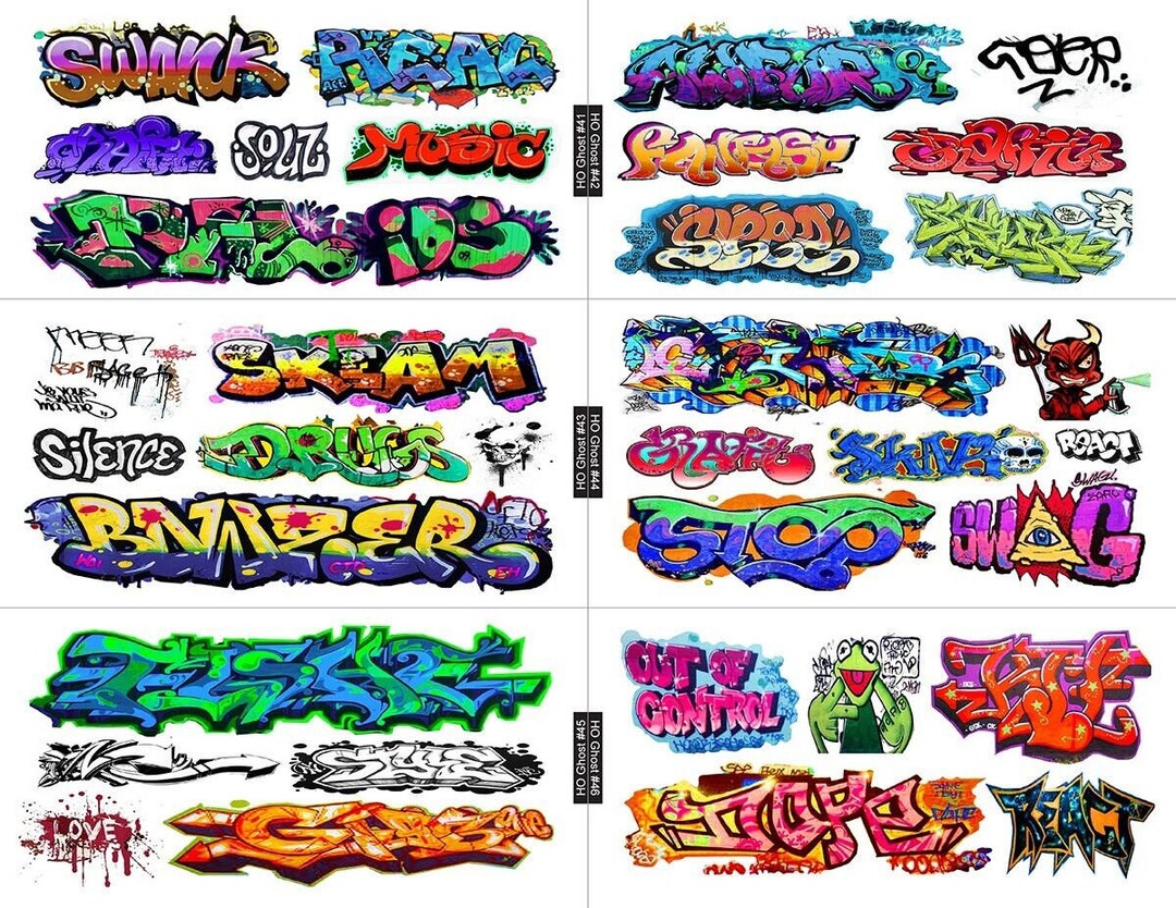 HO Scale Train Graffiti Decals - Mega Sheet #7 for Model Trains - Etsy