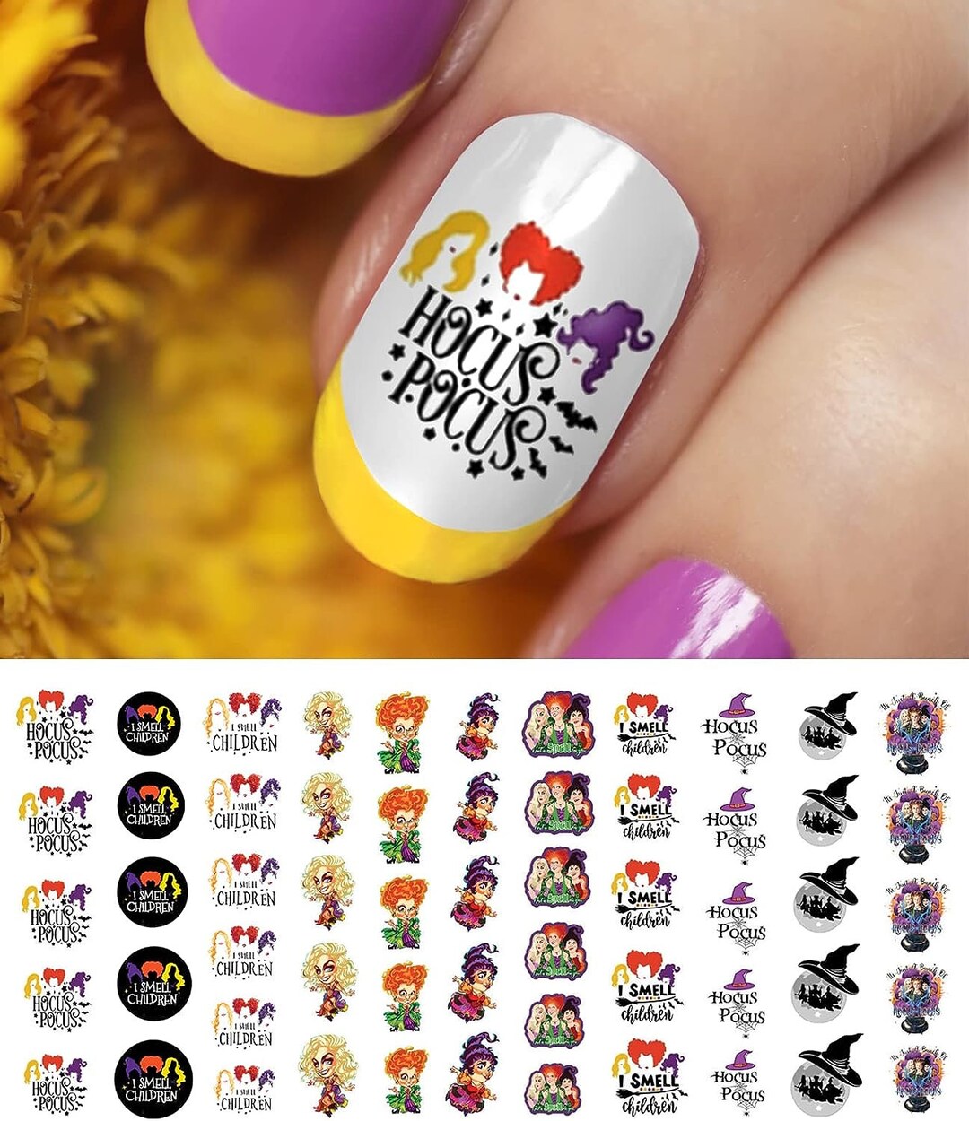 Hocus Pocus Halloween Nail Decals Set 1 - Etsy