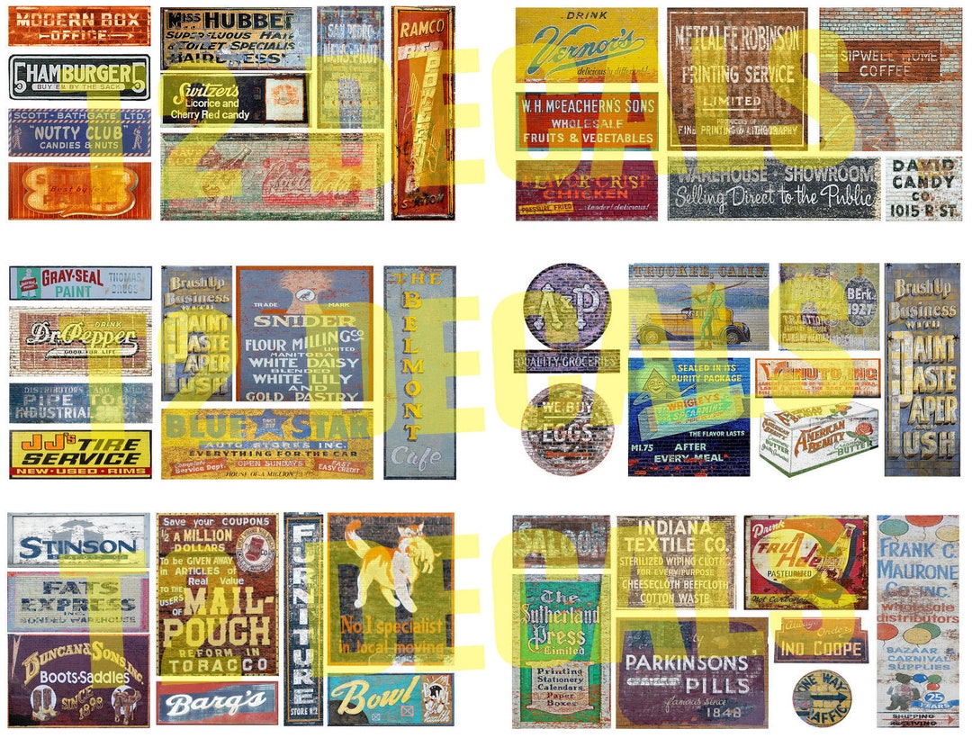 HO Scale Ghost Sign Decals Mega Sheet 2 for Model Trains - Etsy Australia