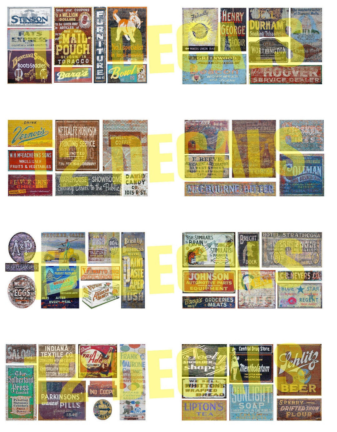 N Scale Ghost Sign Decals - Mega Sheet #2 for Model Trains - Etsy