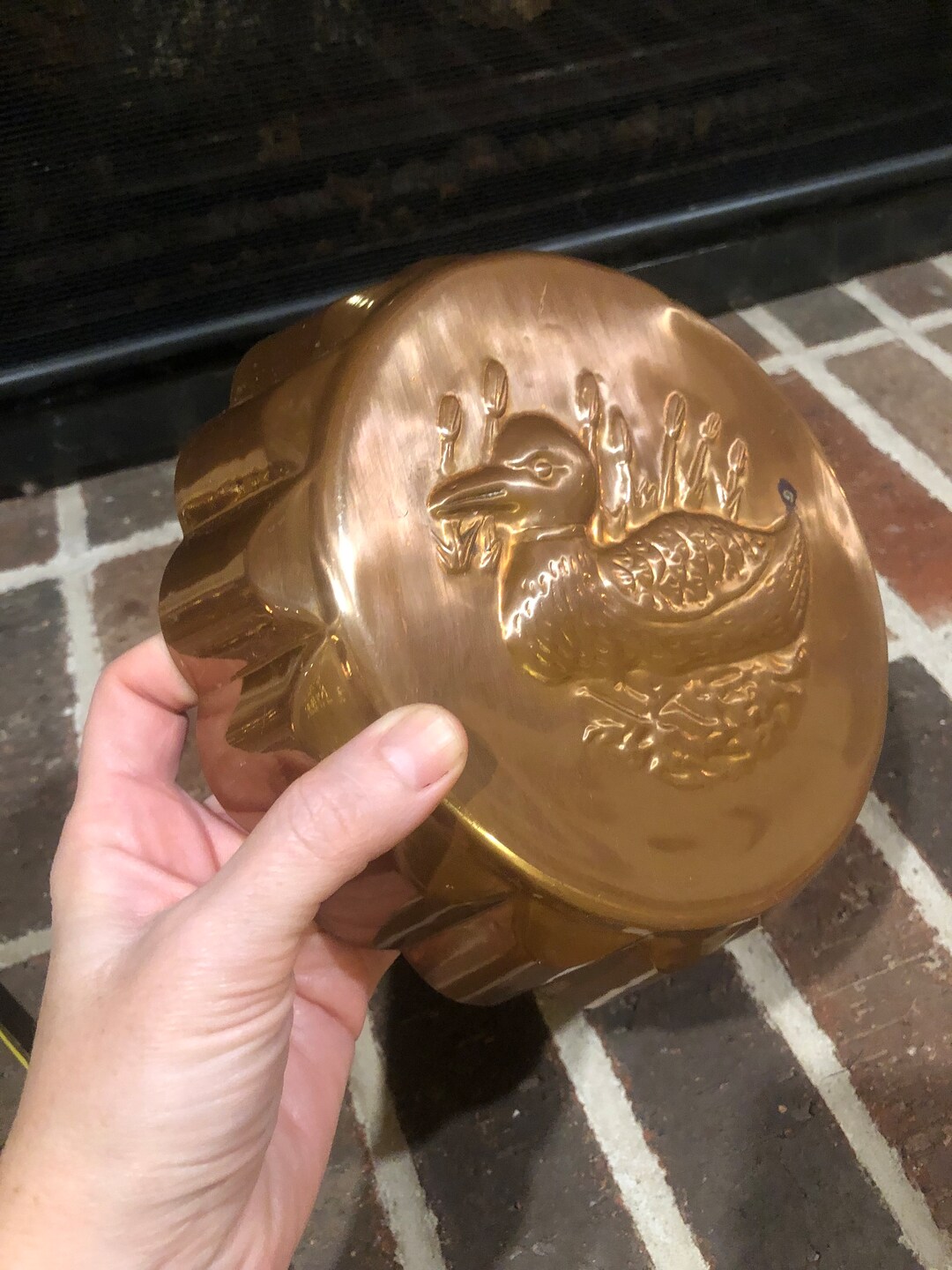 Adorable Vintage Copper Duck Scalloped Mold Wall Decoration 7.5 Tall - Etsy