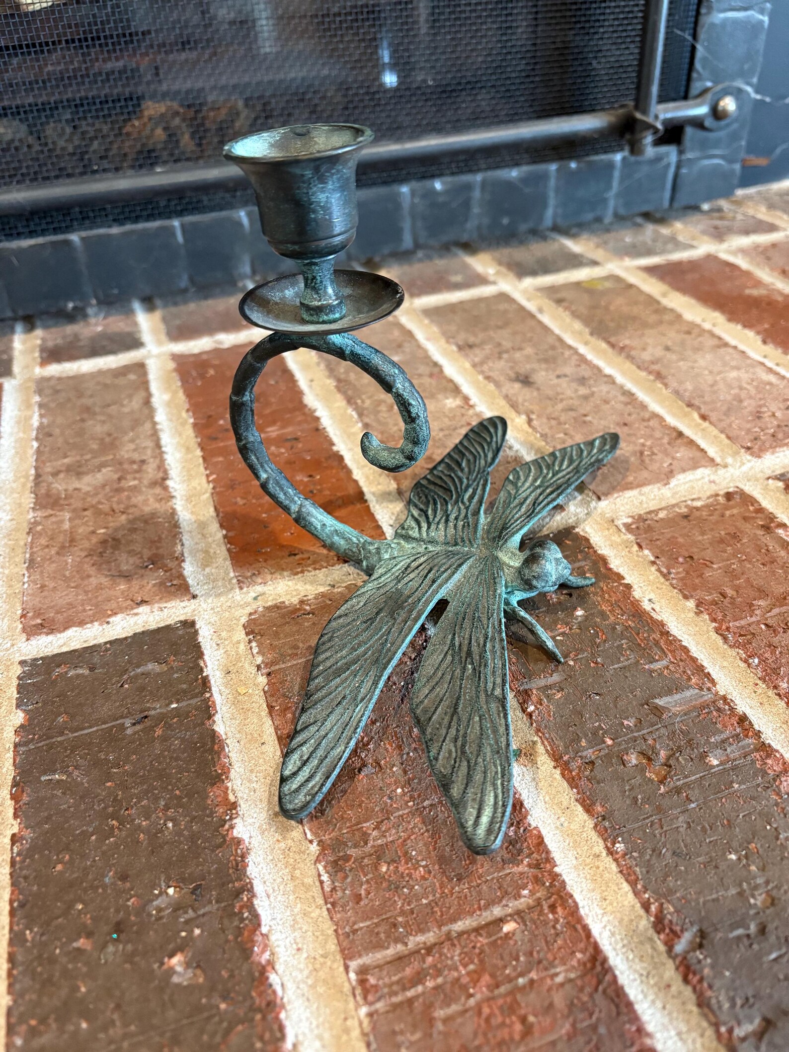 Adorable Vintage Brass Dragonfly Candlestick Holder Heavy 5.5x7.5” - Etsy