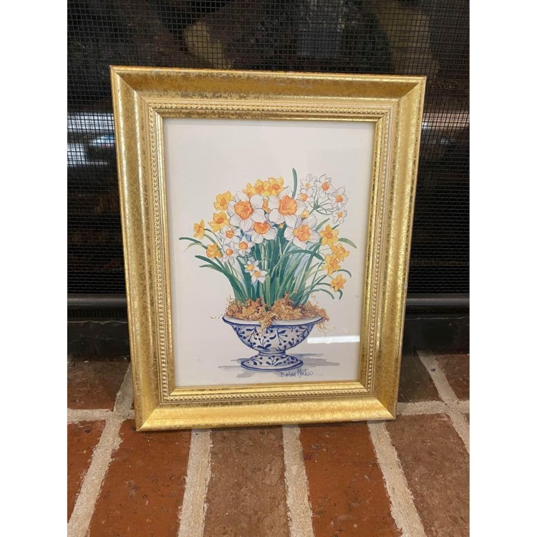 Stunning Vintage Gold Ornate Framed Floral Print Artwork 8x10 - Etsy