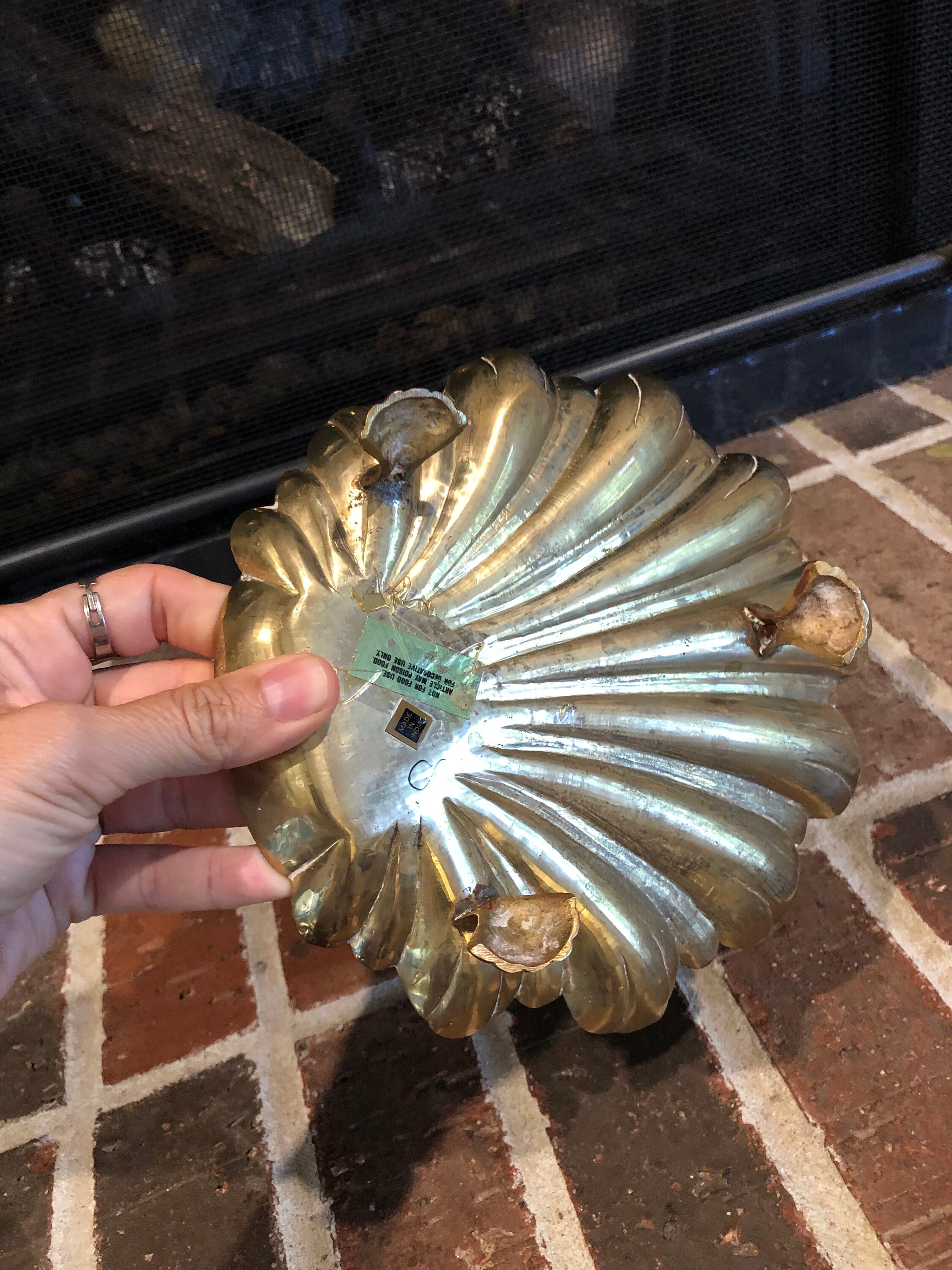 Adorable Vintage Gold Footed Brass Shell Plate 8x7 - Etsy