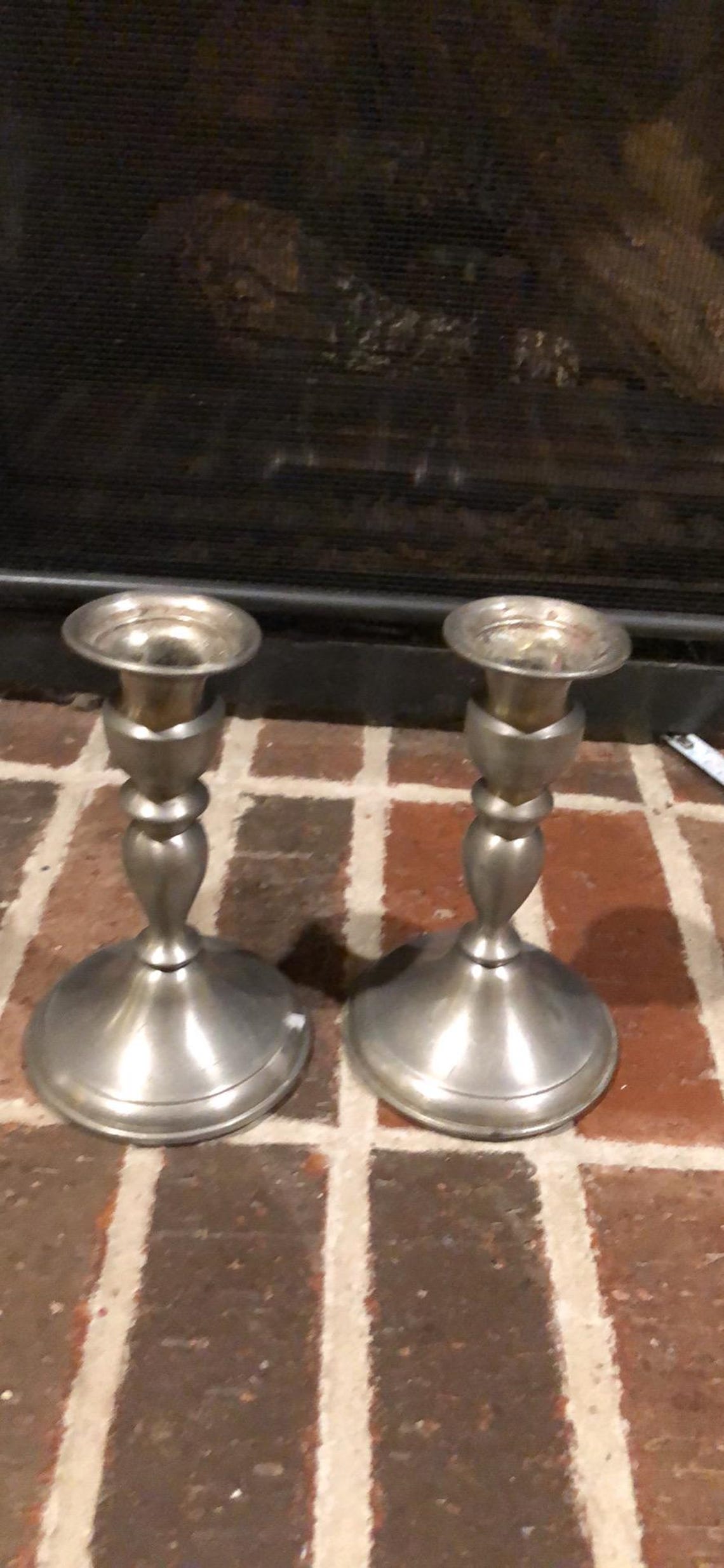 Pair of Vintage Weighted Pewter Candlestick Holders 6.5” Tall Each - Etsy